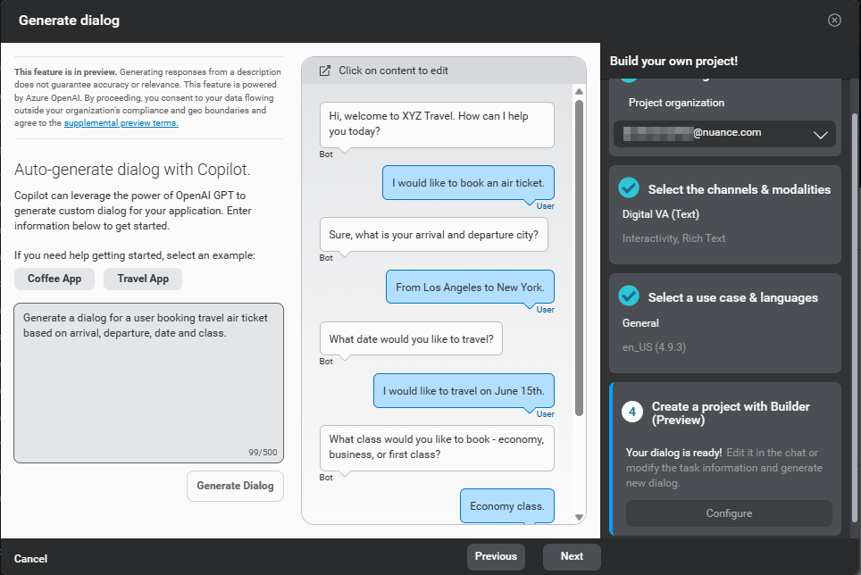Get started with Builder (preview) | Nuance Mix